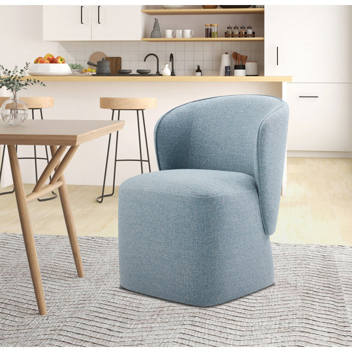 AllModern Niha Upholstered Dining Chair with Casters & Reviews | Wayfair