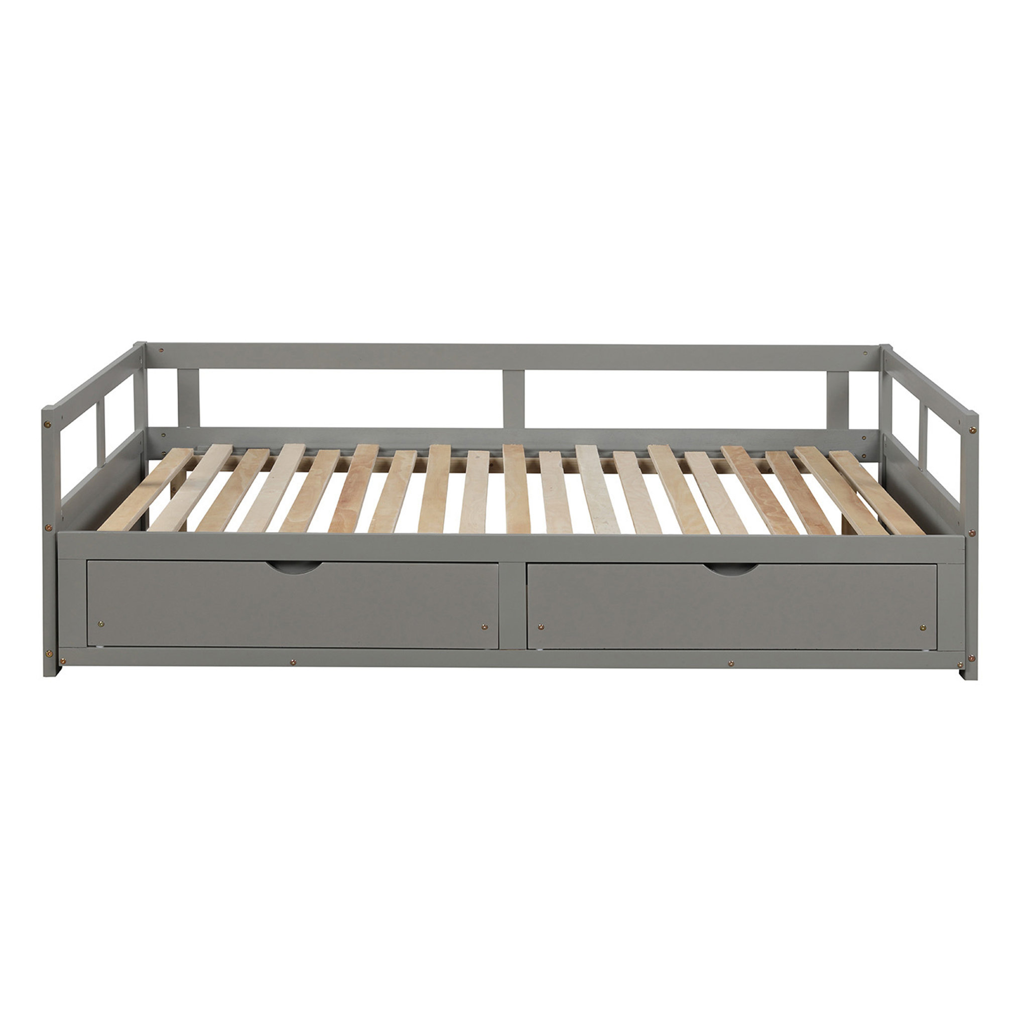 Latitude Run® Wooden Daybed With Trundle Bed And Two Storage Drawers ...