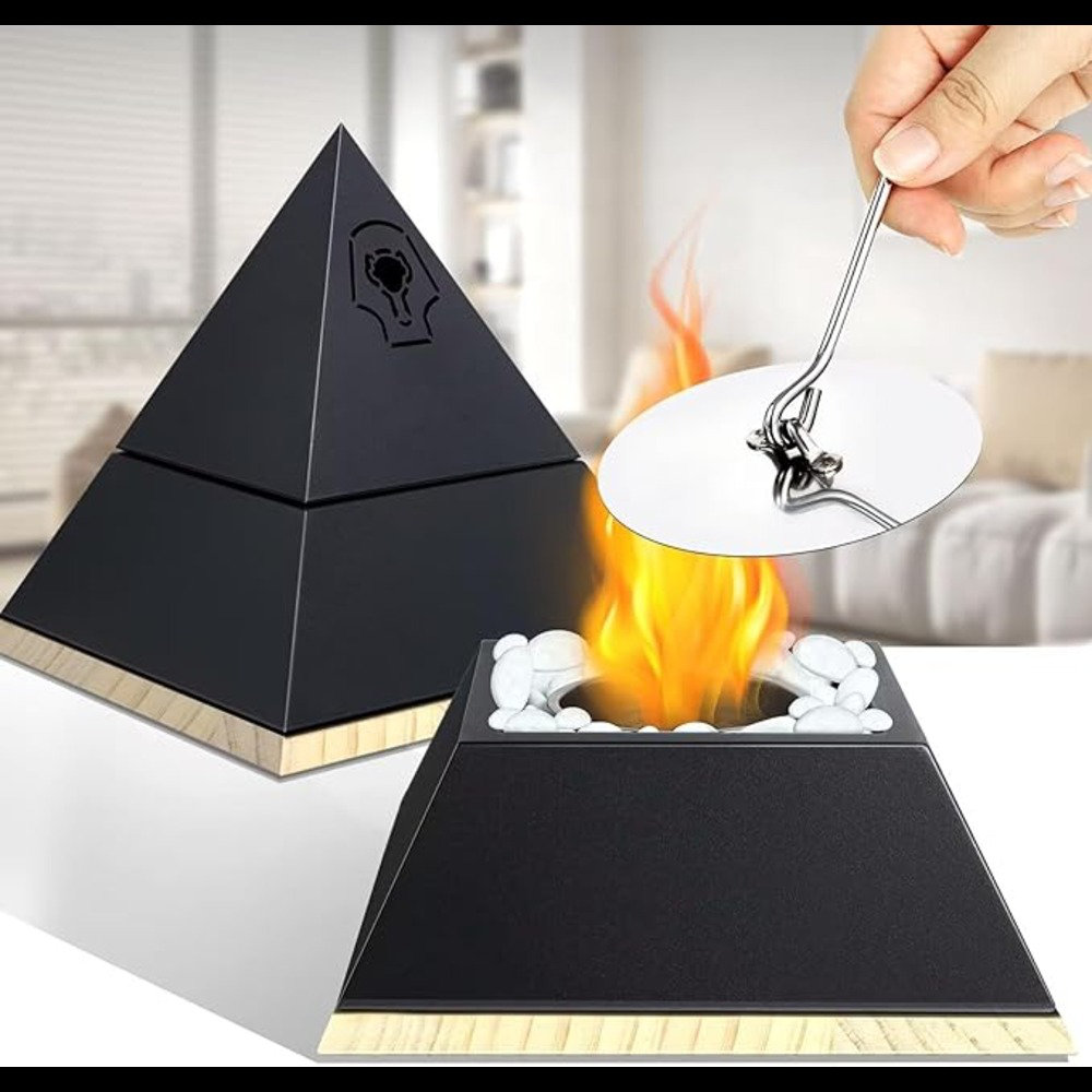 Invenitiah Pyramid Type Tabletop Fire Pit, Outdoor Table Top Firepit ...