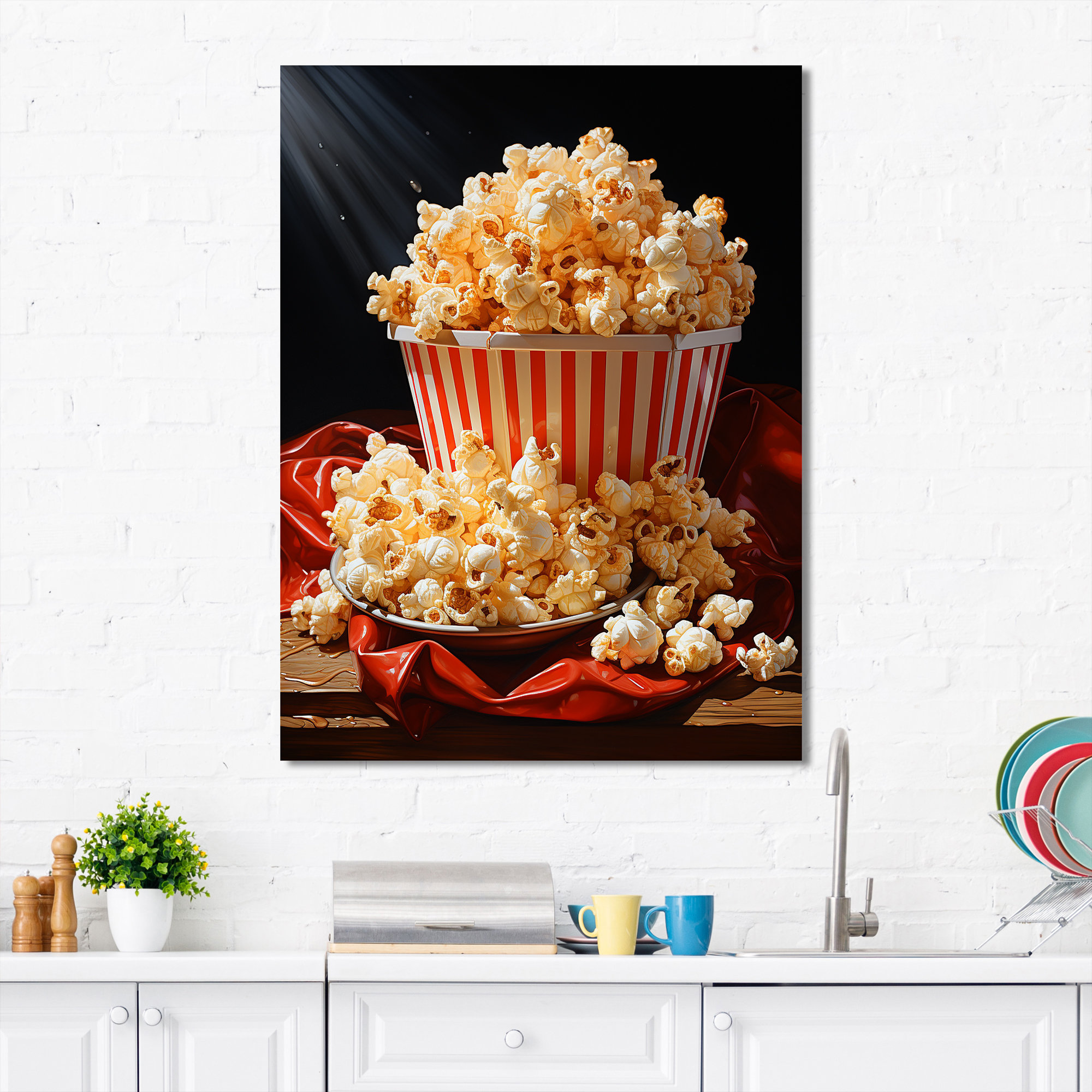 Latitude Run® Carnival Kernels Bright Pop Corn Fiesta II - Popcorn Wall ...