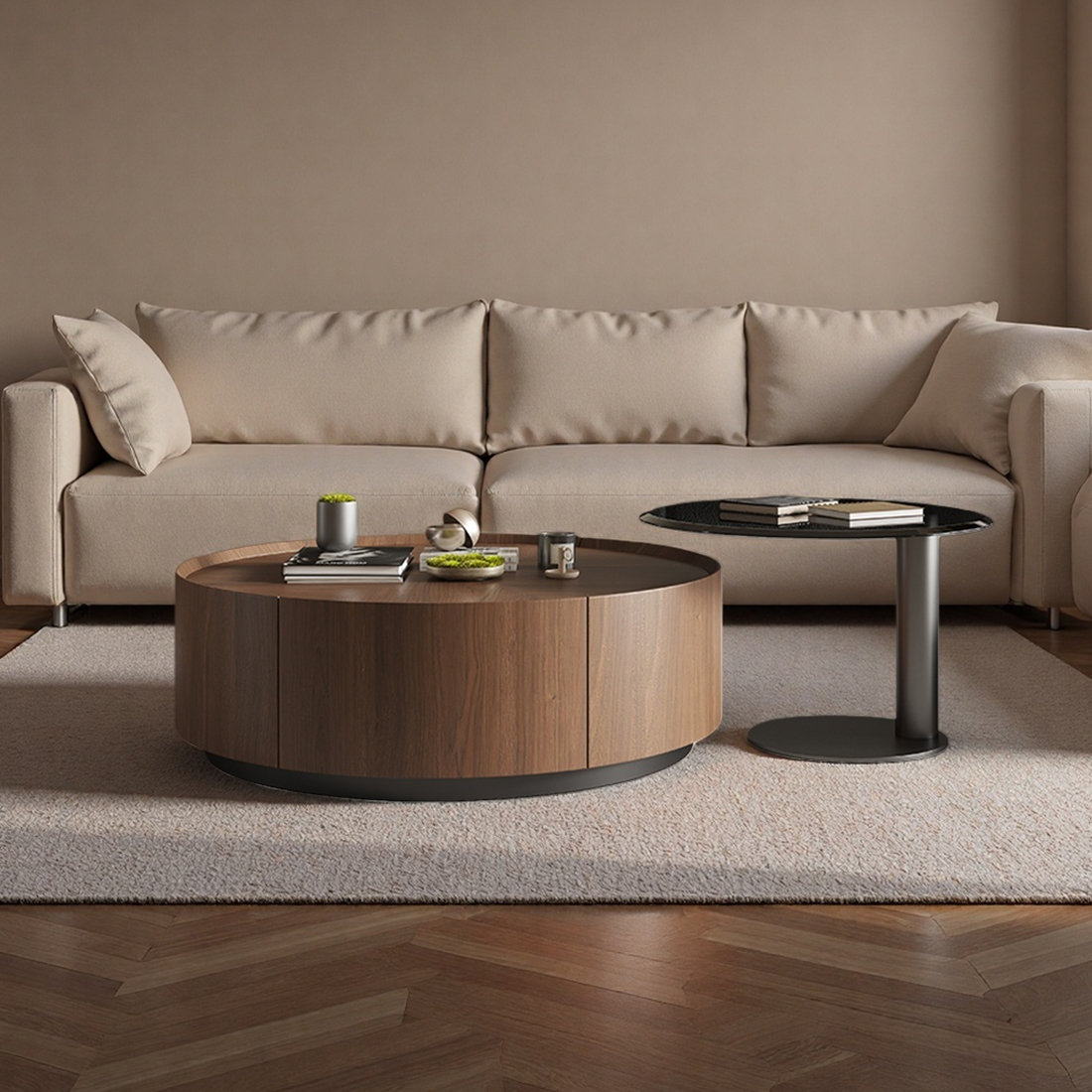 Corrigan Studio Retro-Style Solid Wood Round Coffee Table Set - Wayfair ...