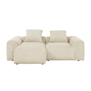 Latitude Run® Rivant Faux Fur Corduroy Sectional | Wayfair