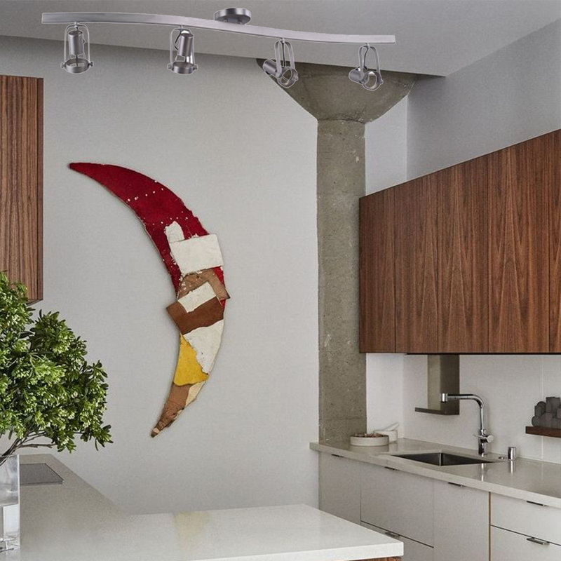 AA Warehousing 4 Light Wave Track Light In Brushed Nickel Finish | Wayfair