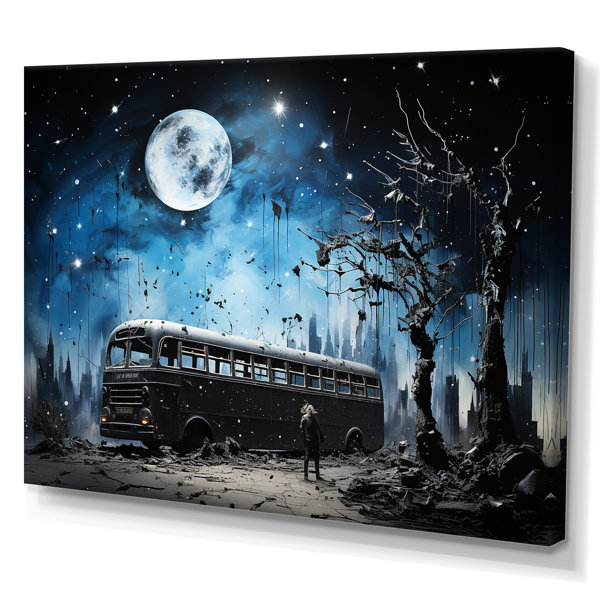 Trent Austin Design® Moonlight Urban Bus - Bus Wall Art | Wayfair