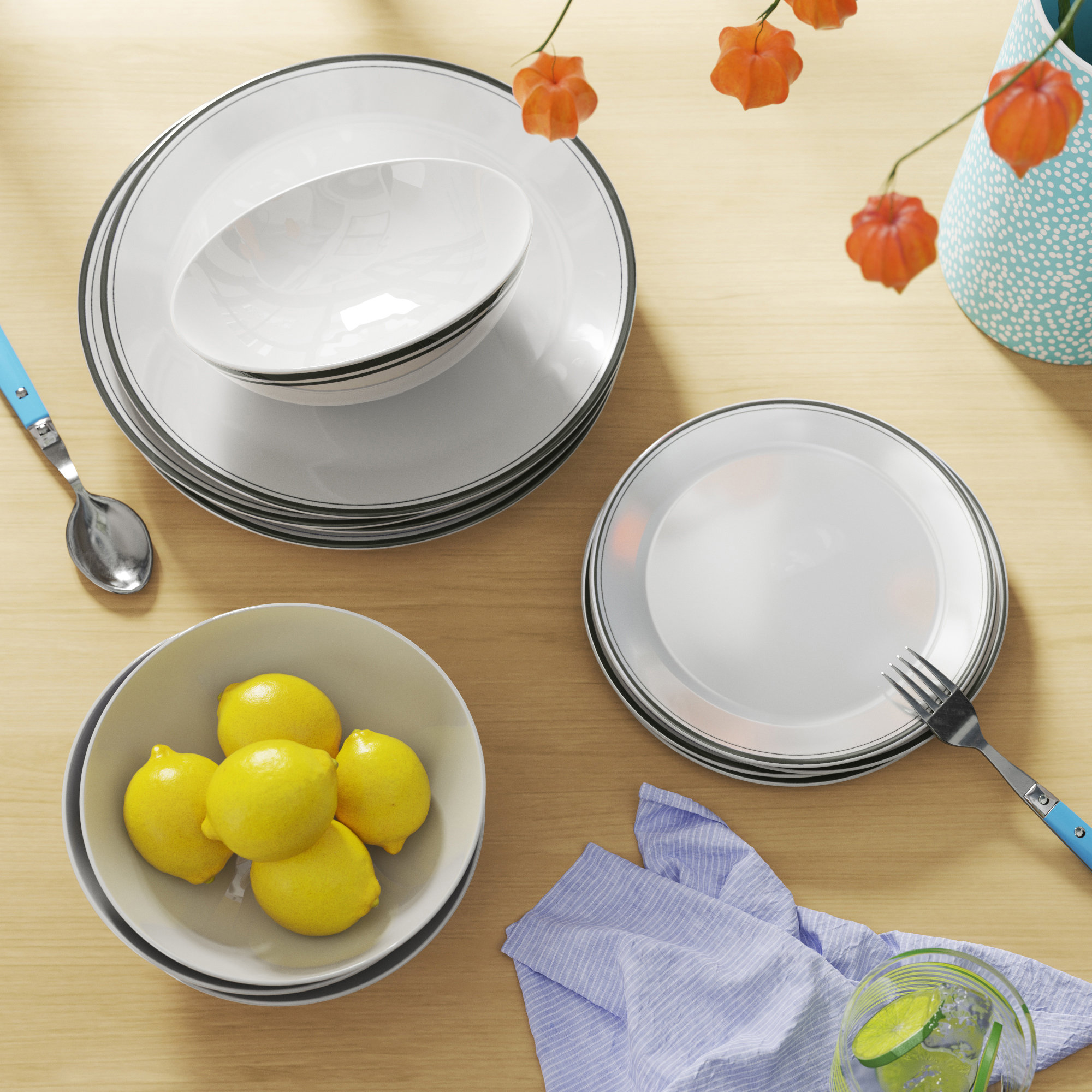 Wayfair Basics Callison 12 Piece Dinnerware Set, Service for 4 ...