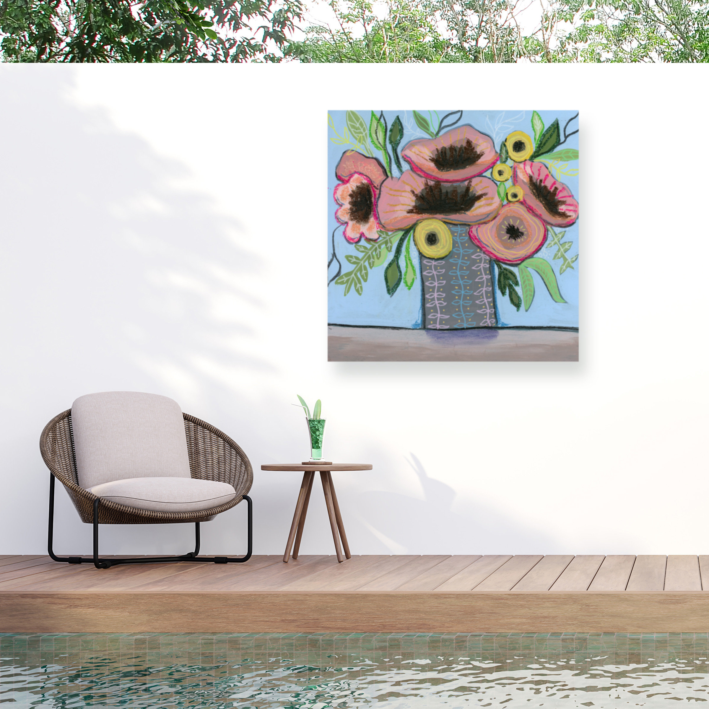 Ebern Designs Jeri Hauth Poppy Power Outdoor Canvas | Wayfair