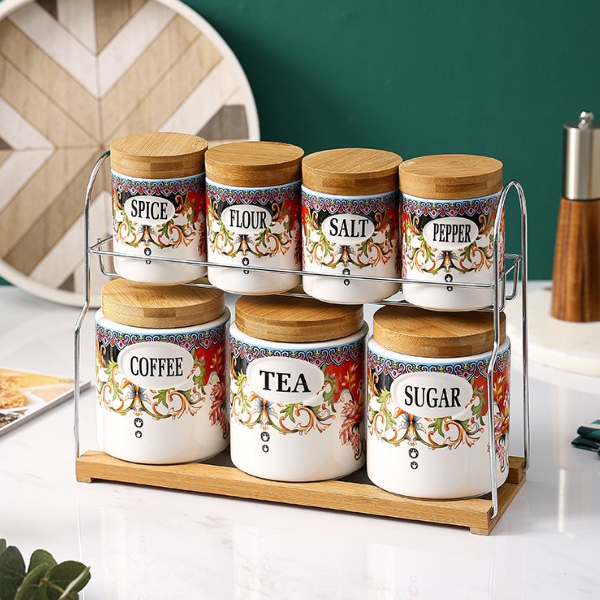 MESEVEN Kitchen Canister / Storage Container Set (Set Of 7) | Wayfair