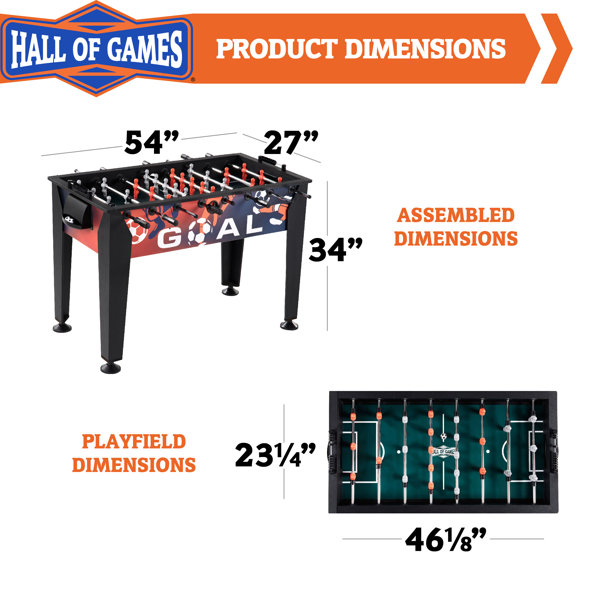 Hall of Games 54" Arcade Foosball Table with 2 Soccer Balls and Easy ...