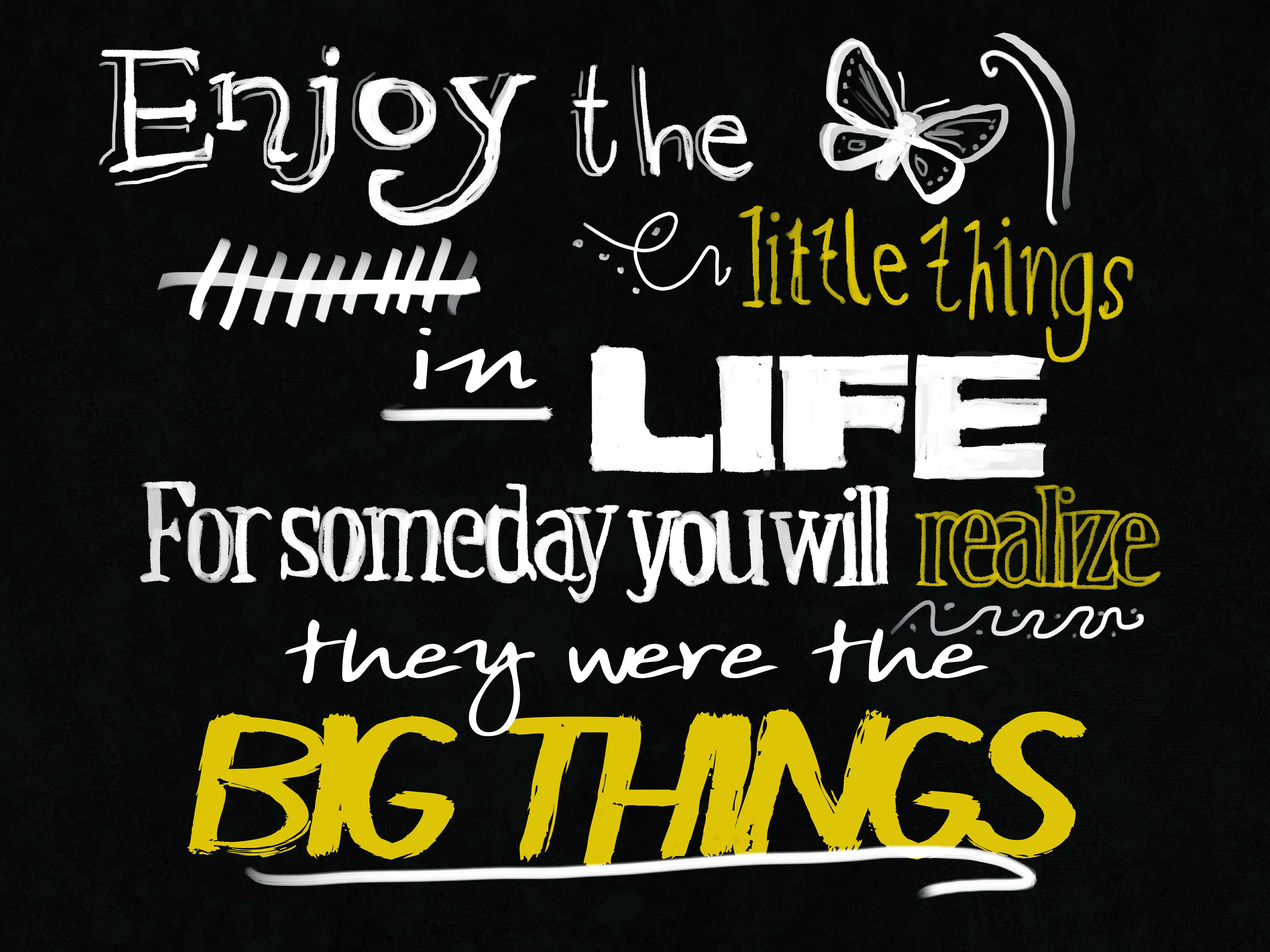 Trinx Enjoy Things Horizontal - Wrapped Canvas Print | Wayfair