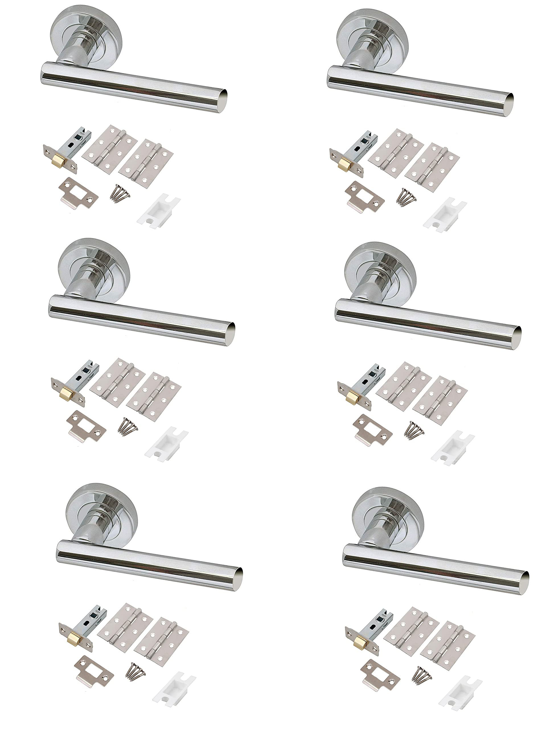 Brayden Studio 6 Sets T-Bar Door Handles on Round Rose in Polished ...