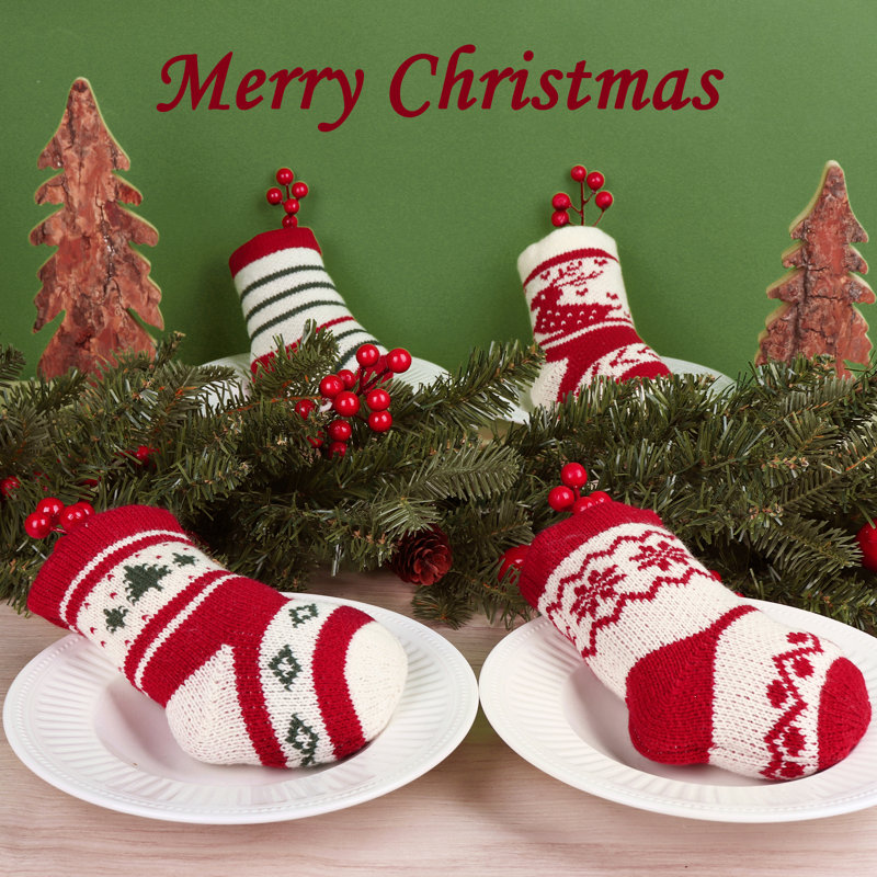 The Holiday Aisle® 6 Piece Christmas Mini Stocking Set | Wayfair
