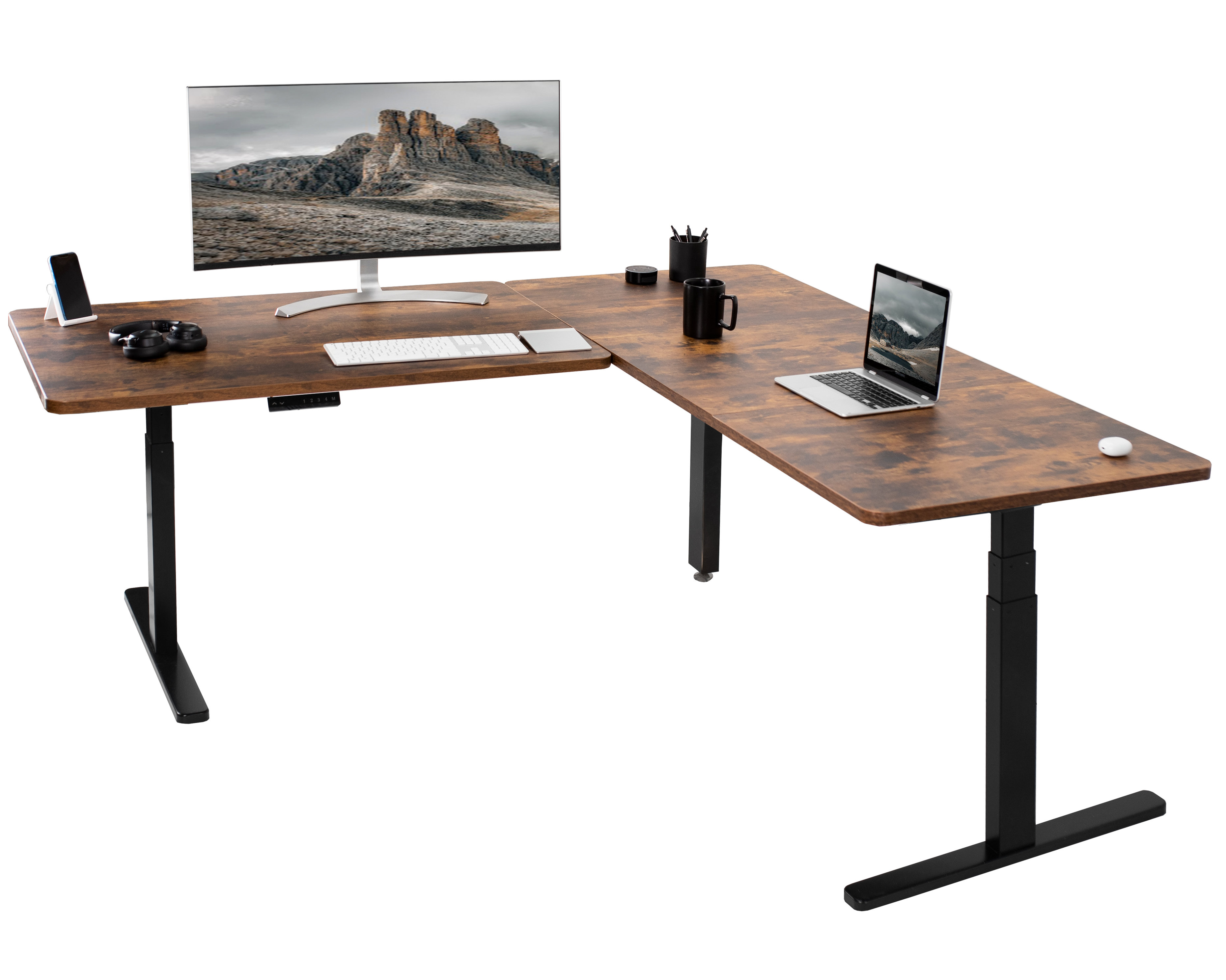 Vivo VIVO Electric 77" x 71" Corner Stand Up Desk, 3E7B Series ...