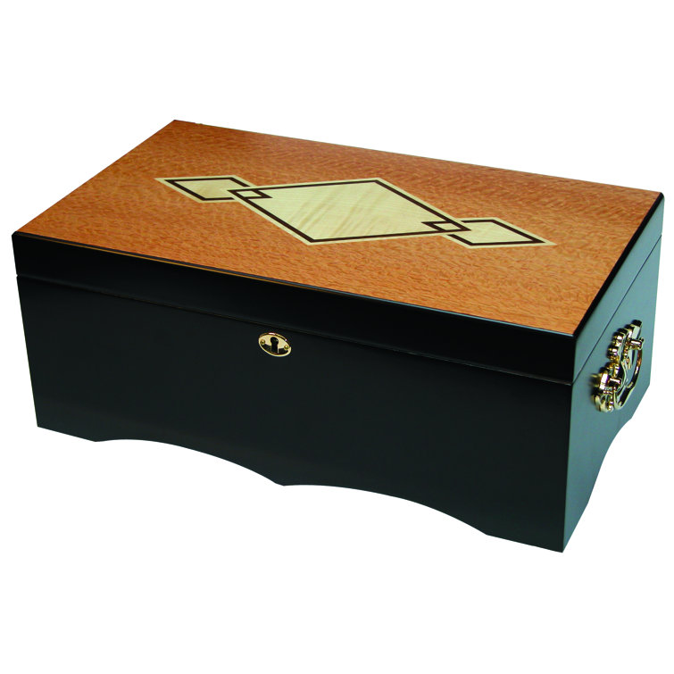 Astoria Grand Adelyte Cigar Humidor Diamond Wood Inlay | Wayfair