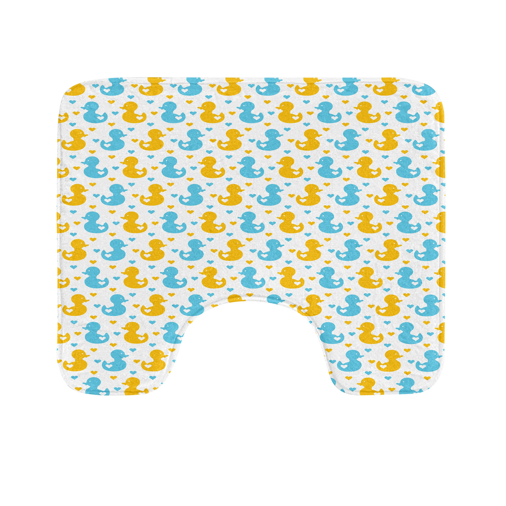 East Urban Home Duck Pattern Toilet Mat U-Shape Bathroom Rug 20" Yellow ...