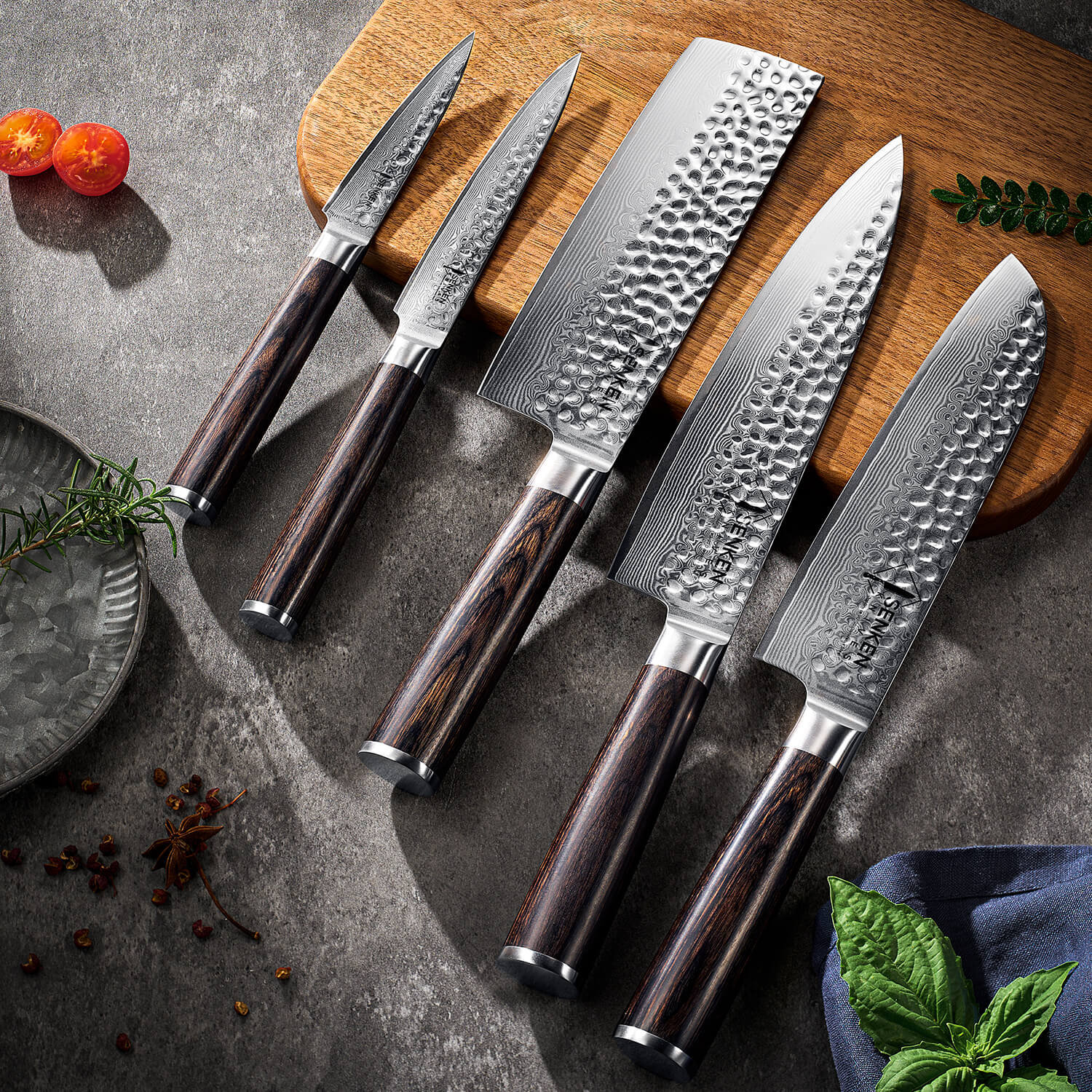 Senken Knives 'ronin' Collection - Japanese Damascus Knife Set With ...