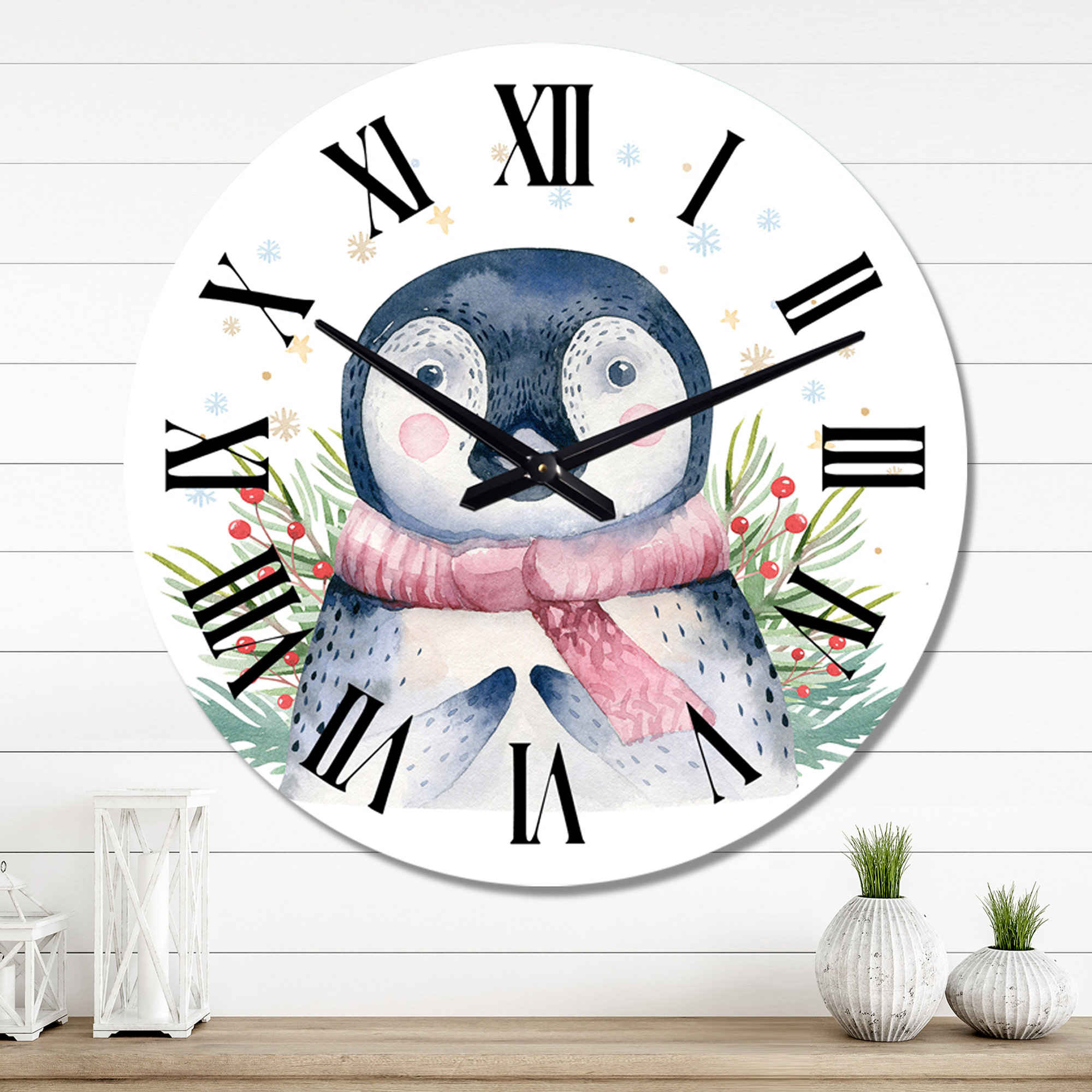 penguin wall clock
