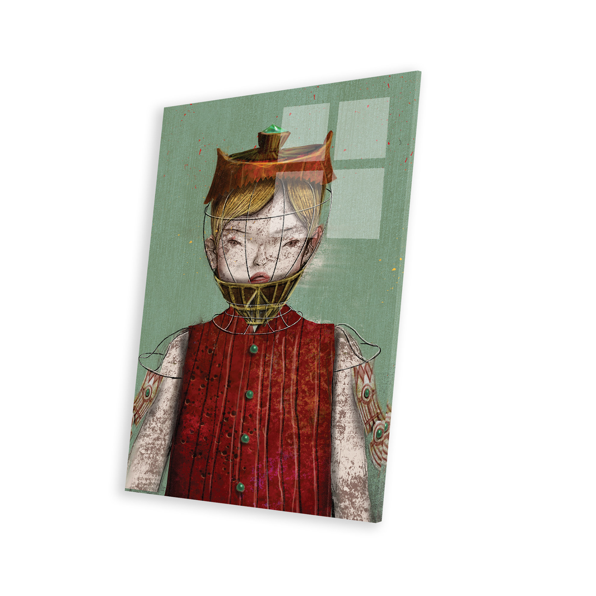Red Barrel Studio® Maroon VI Caged Cap On Glass by Hiroyuki Kurava Print | Wayfair