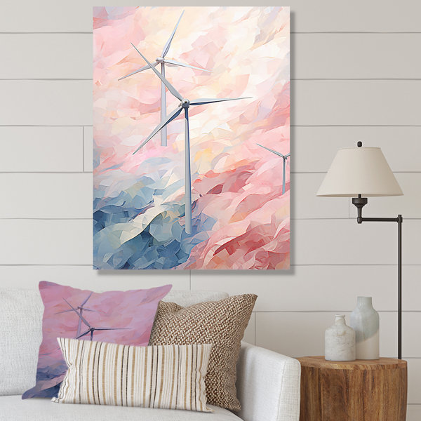 DesignArt " Minimalism Wind Turbines " on Canvas - Wayfair Canada