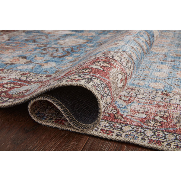 Alcott Hill® Adele Oriental Blue/Brick Area Rug & Reviews | Wayfair