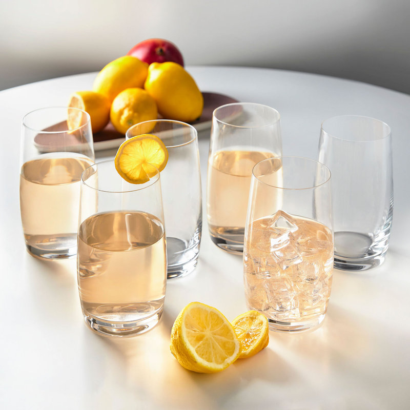 Ebern Designs Ekhardt 6 - Piece 13oz. Lead Free Crystal Highball Glass ...