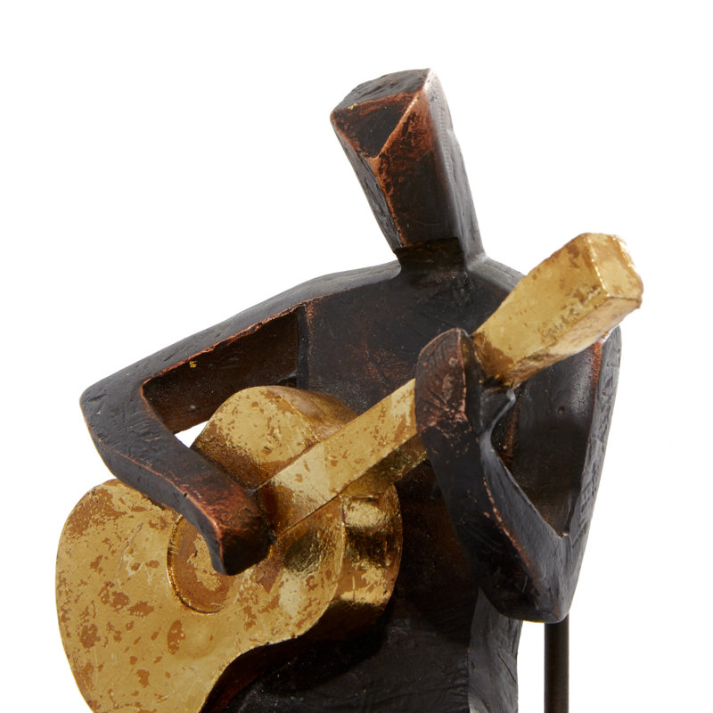 Latitude Run® Arnegard Polystone Musician Brown Decorative Sculpture ...