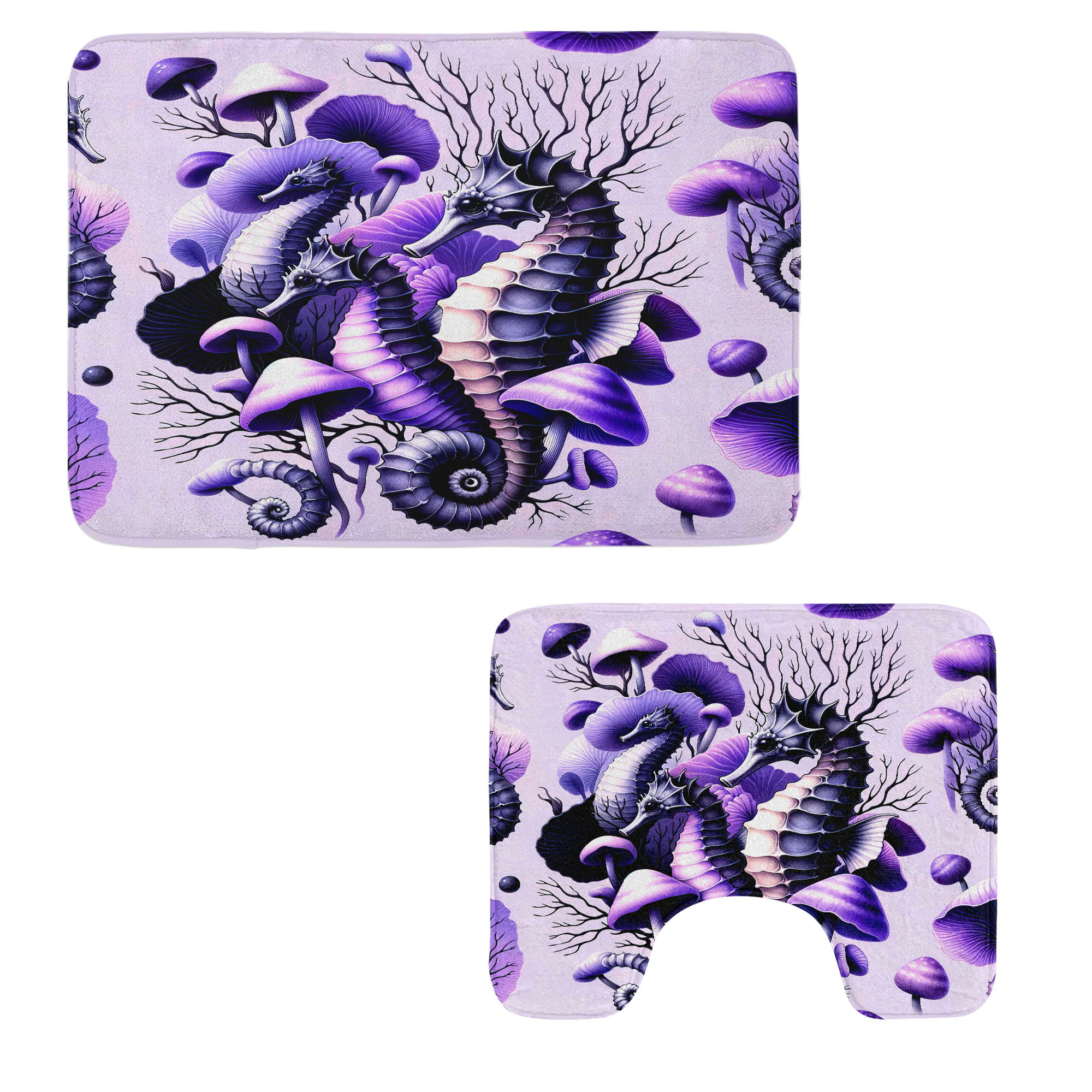 East Urban Home Purple Bathroom Rug Set 2 Pieces Rectangle & Contour ...