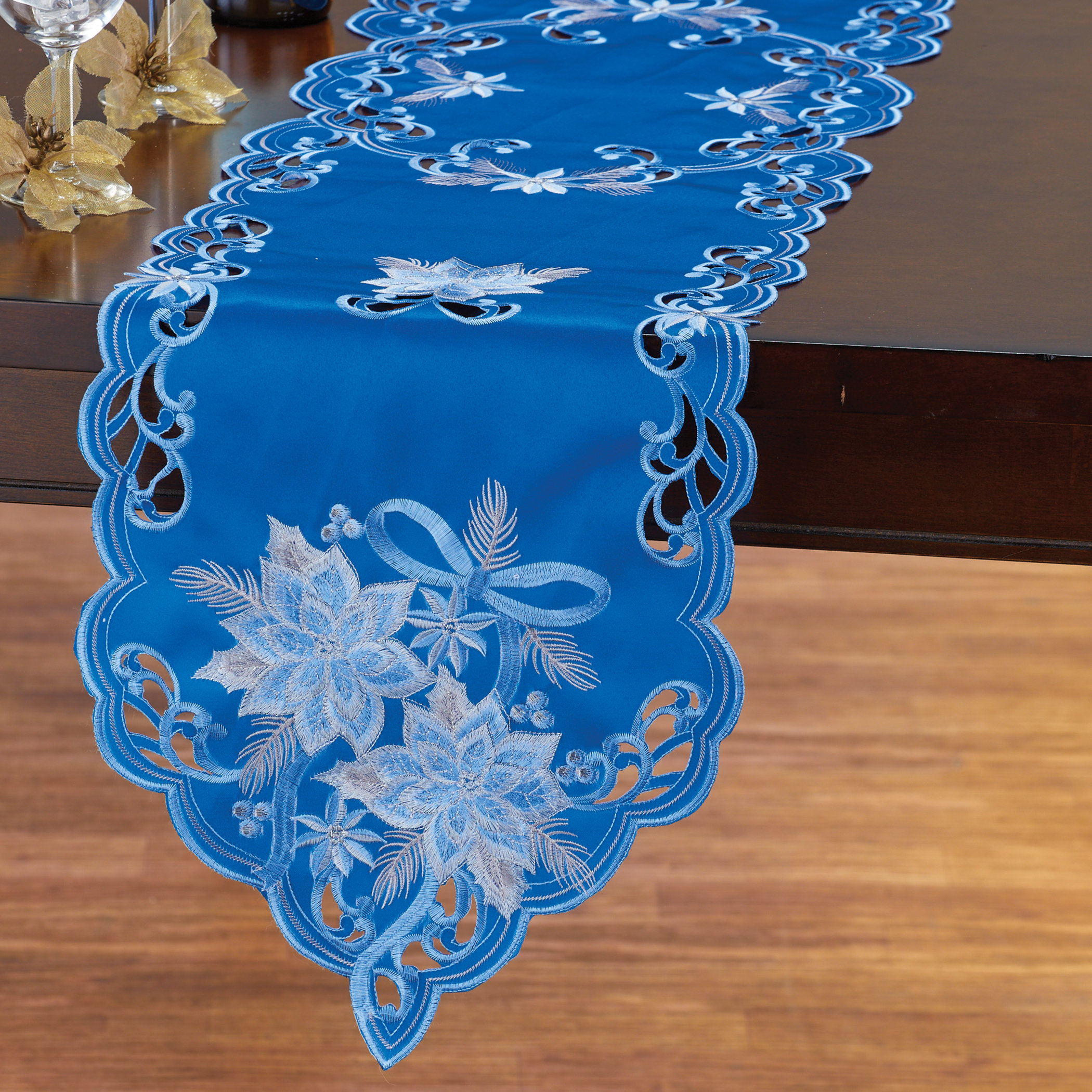 The Holiday Aisle® Delmos Embroidered Table Linens | Wayfair