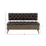 Williston Forge Metal Room Storage Bench with Tufted Faux Leather ...