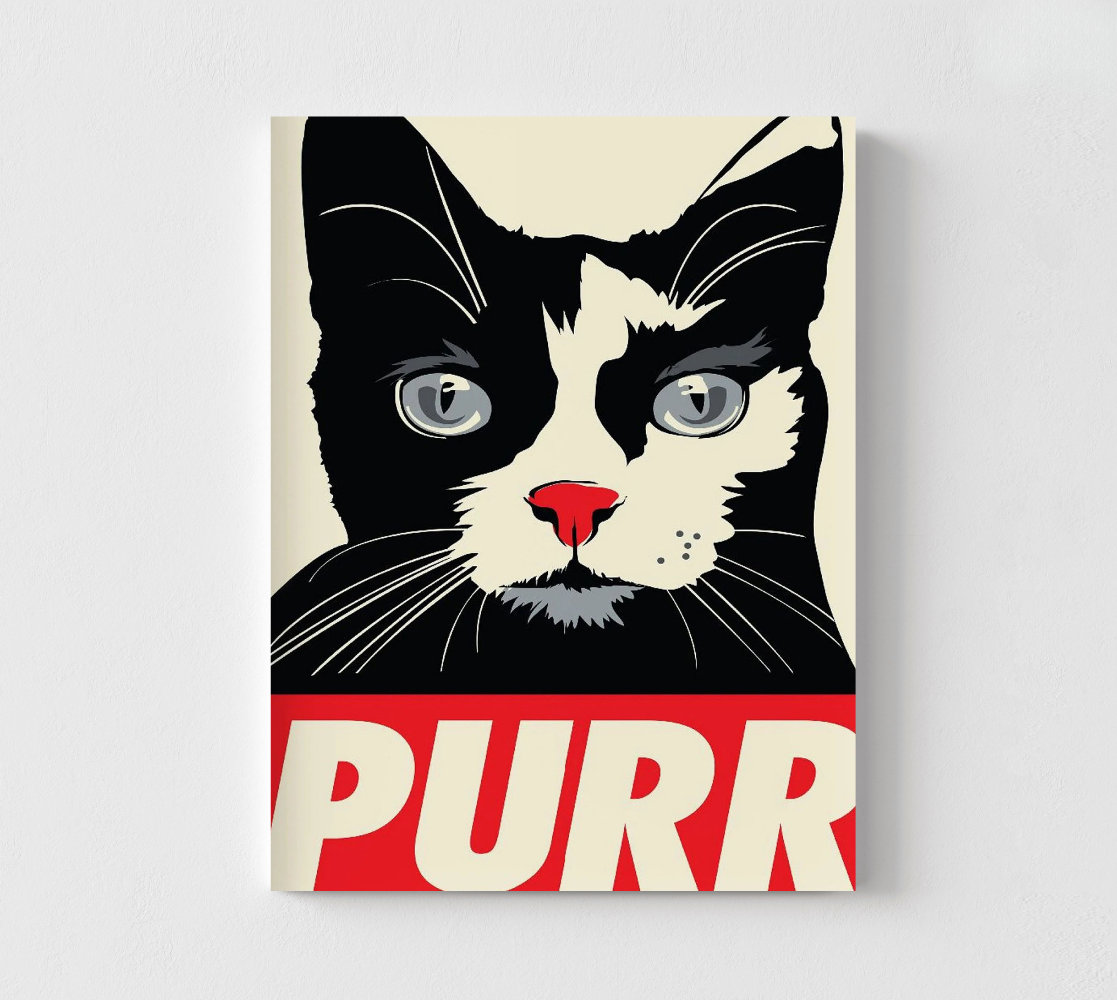 WeFrameArt Original Cat Art, Cat Painting Print, Cute Cat Poster, Kitty ...