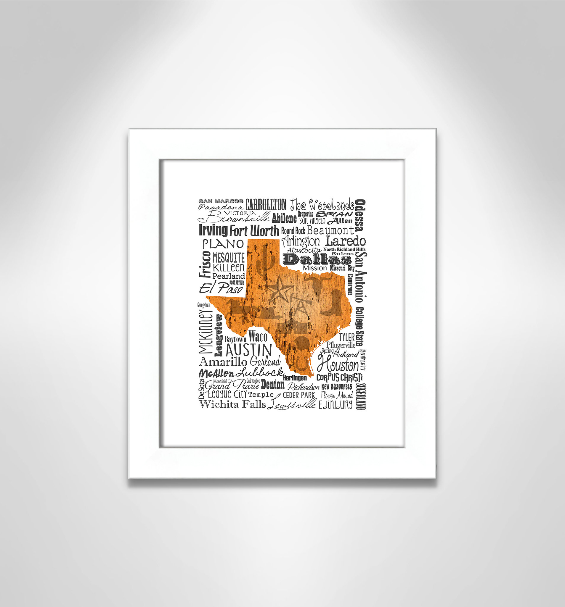 Casa Fine Arts State Your Name Texas - Picture Frame Print - Wayfair Canada
