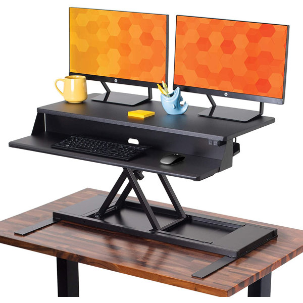 Symple Stuff Brenneman 19" H x 23.5" W Standing Desk Conversion Unit ...
