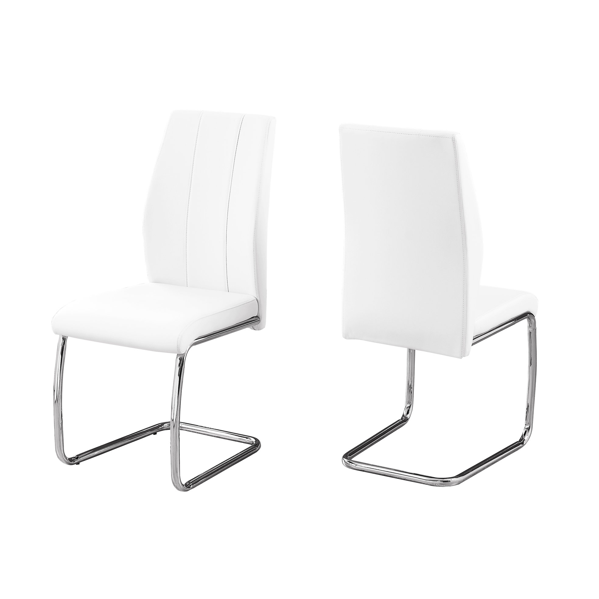 Brayden Studio® Of 2 Elegant Kitchen Chairs, White Leather Look Cover ...