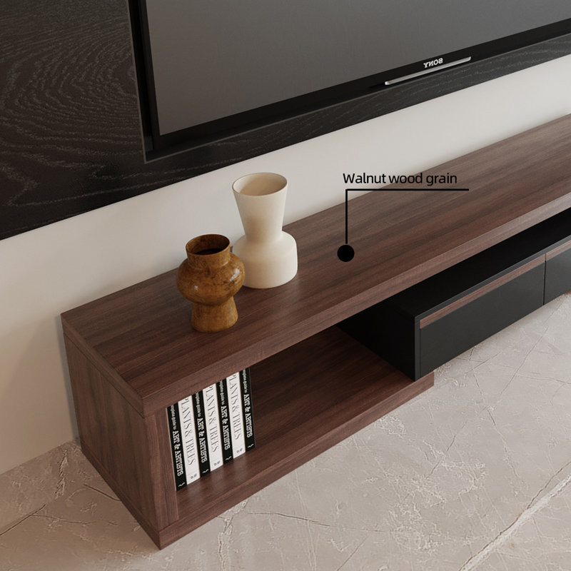 Brayden Studio® Jakori 98.42'' W Adjustable Length TV Cabinet & Reviews ...