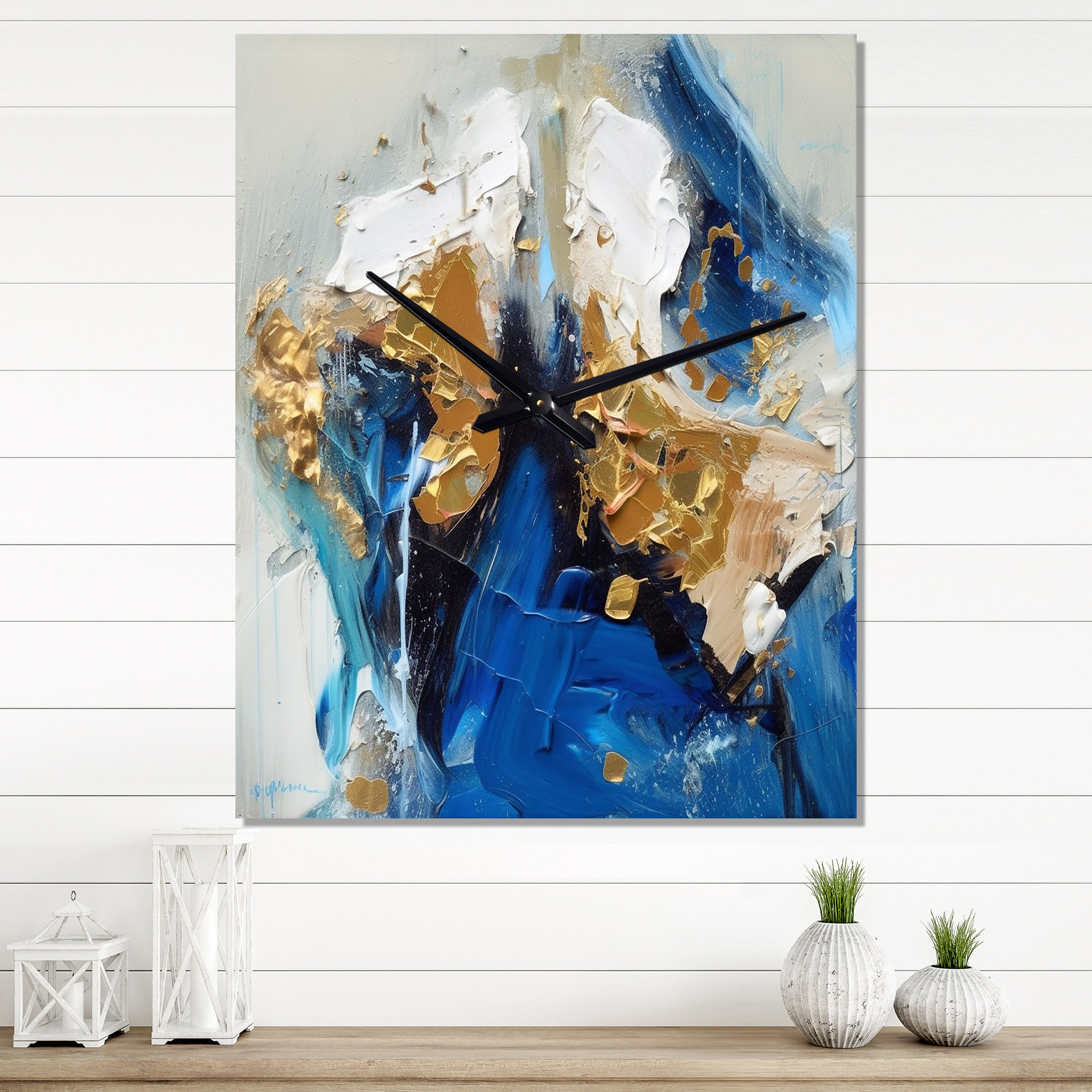 Design Art Indigo Awakening Abstract In Blue And Gold II - Abstract ...