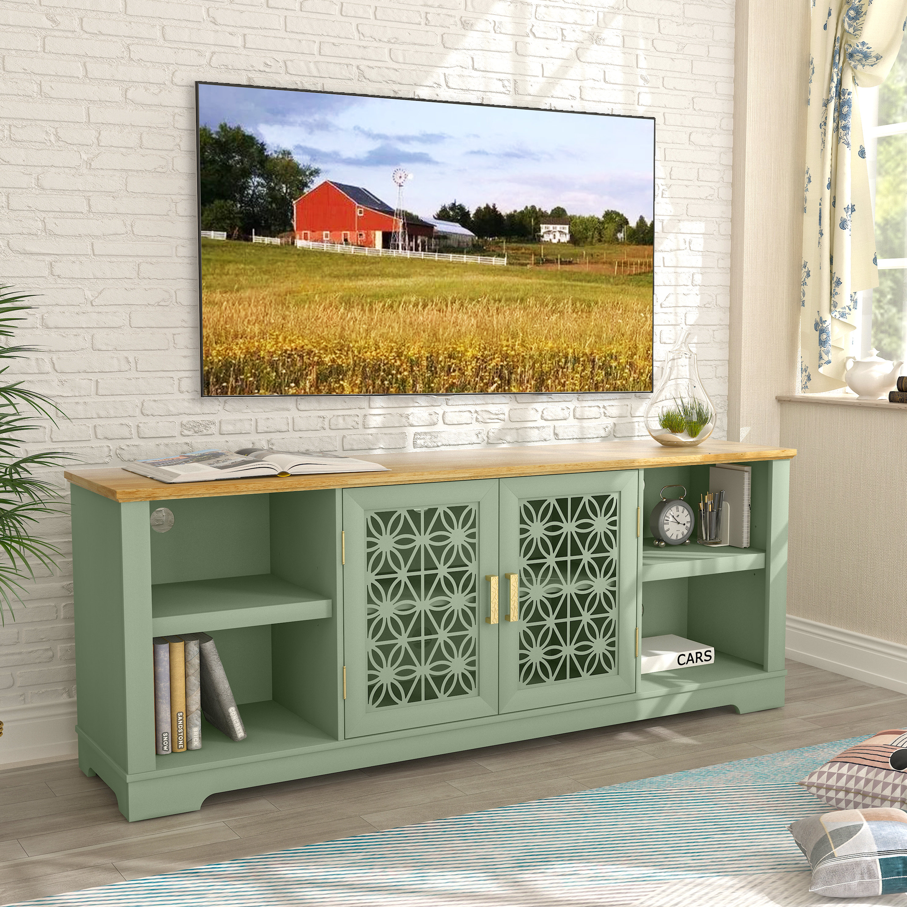 Gracie Oaks Brittane TV Stand for TVs up to 78" & Reviews | Wayfair
