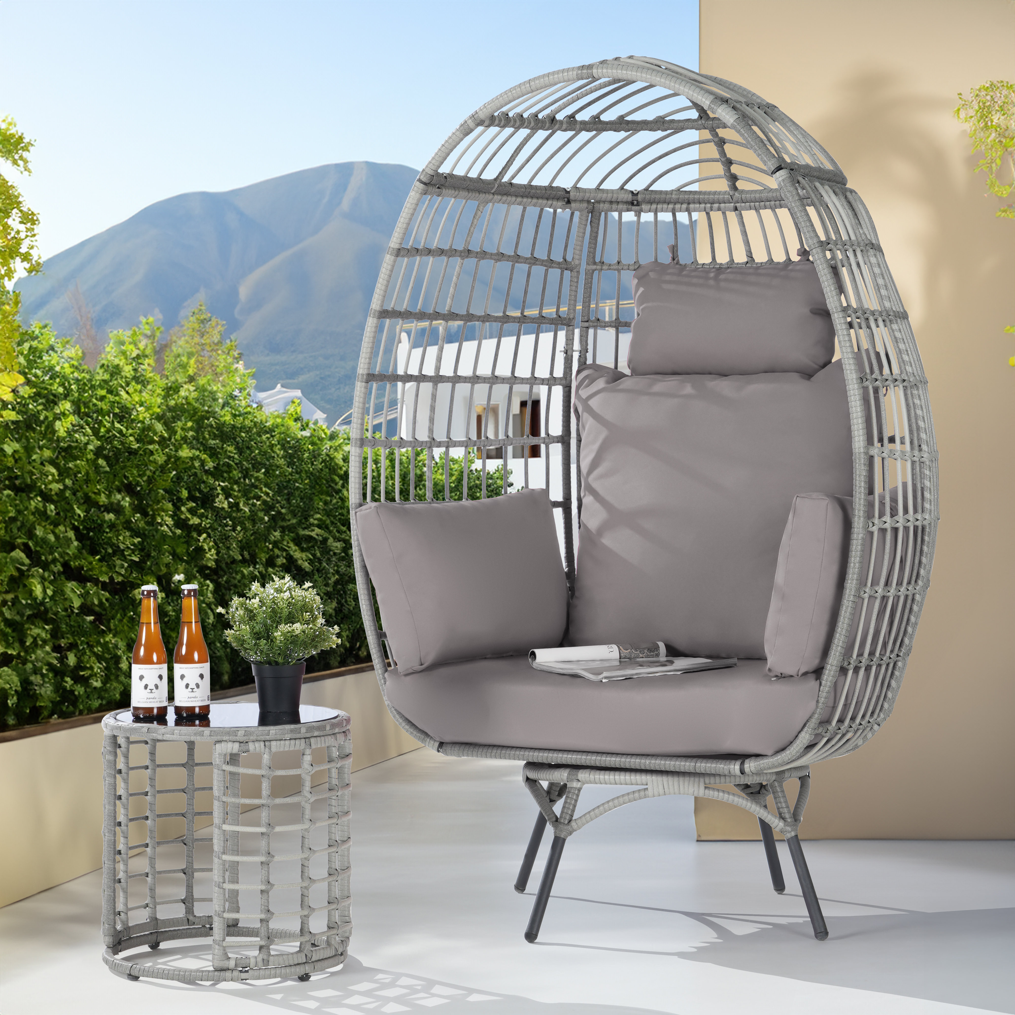 SANSTAR Round 1 - Person 15.8'' L Outdoor Restaurant Lounge Dining ...