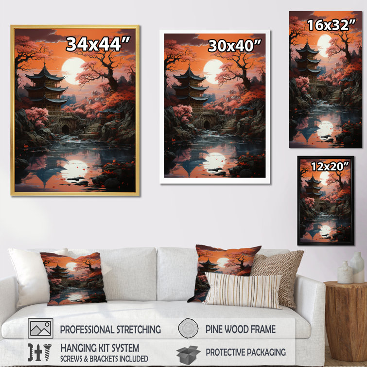Red Barrel Studio® Danari Japon Art Shrine At Twilight II On Canvas ...