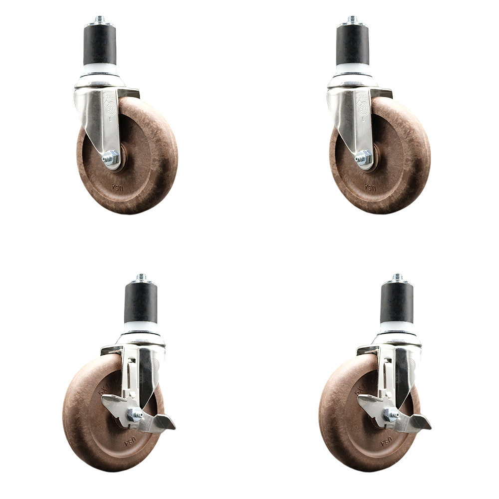 Service Caster 4 Piece High Temp Glass Filled Nylon Caster Set | Wayfair