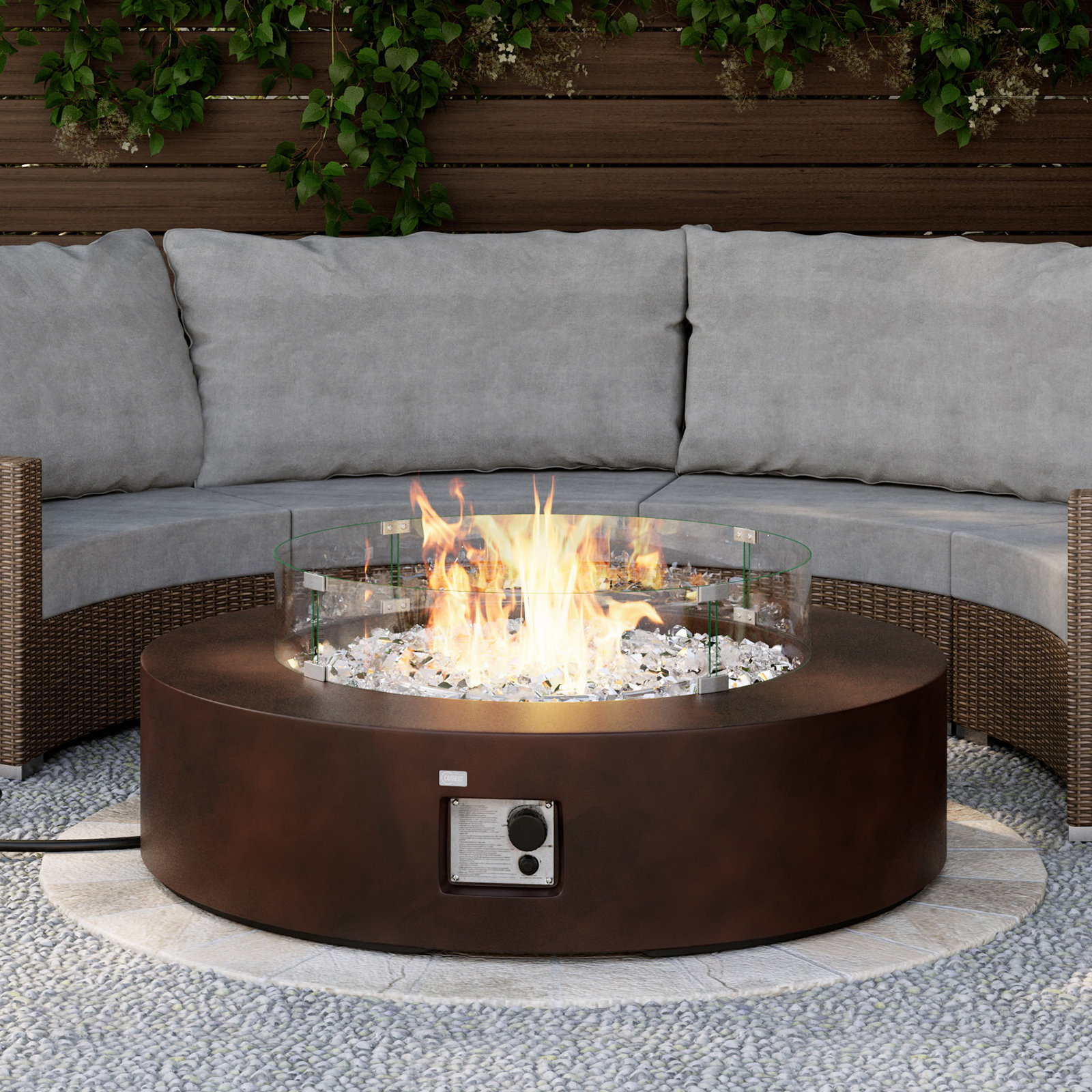 Arlmont & Co. Concrete Propane Fire Pit Table | Wayfair