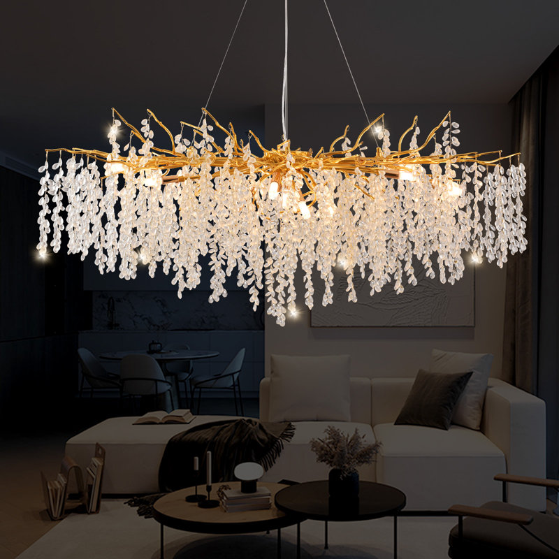 Akari Lanterns Akari Tree Branch Glass Art Grapes Chandelier Lighting ...