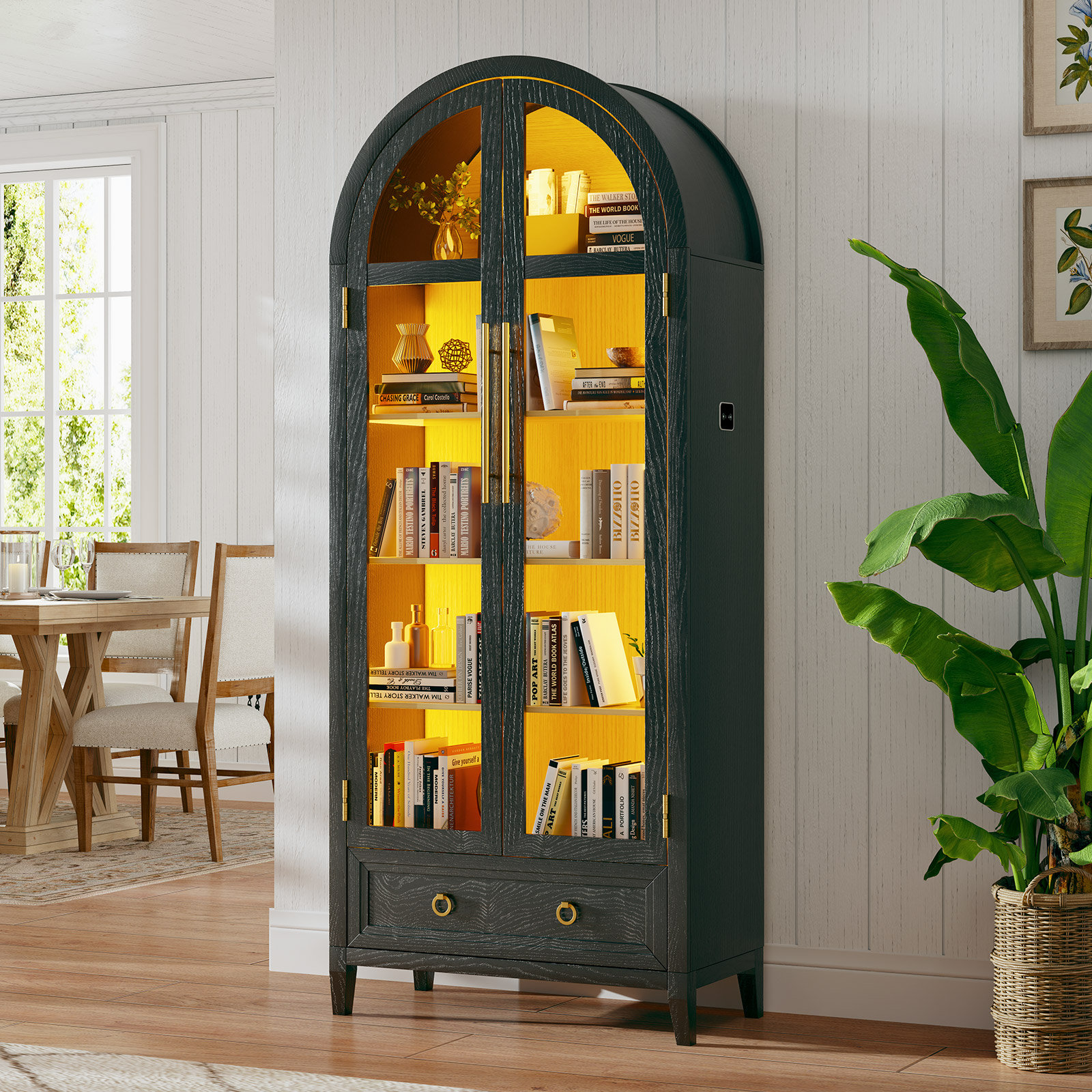 Wrought Studio™ Arched Storage Display Cabinet With Led Lights ...
