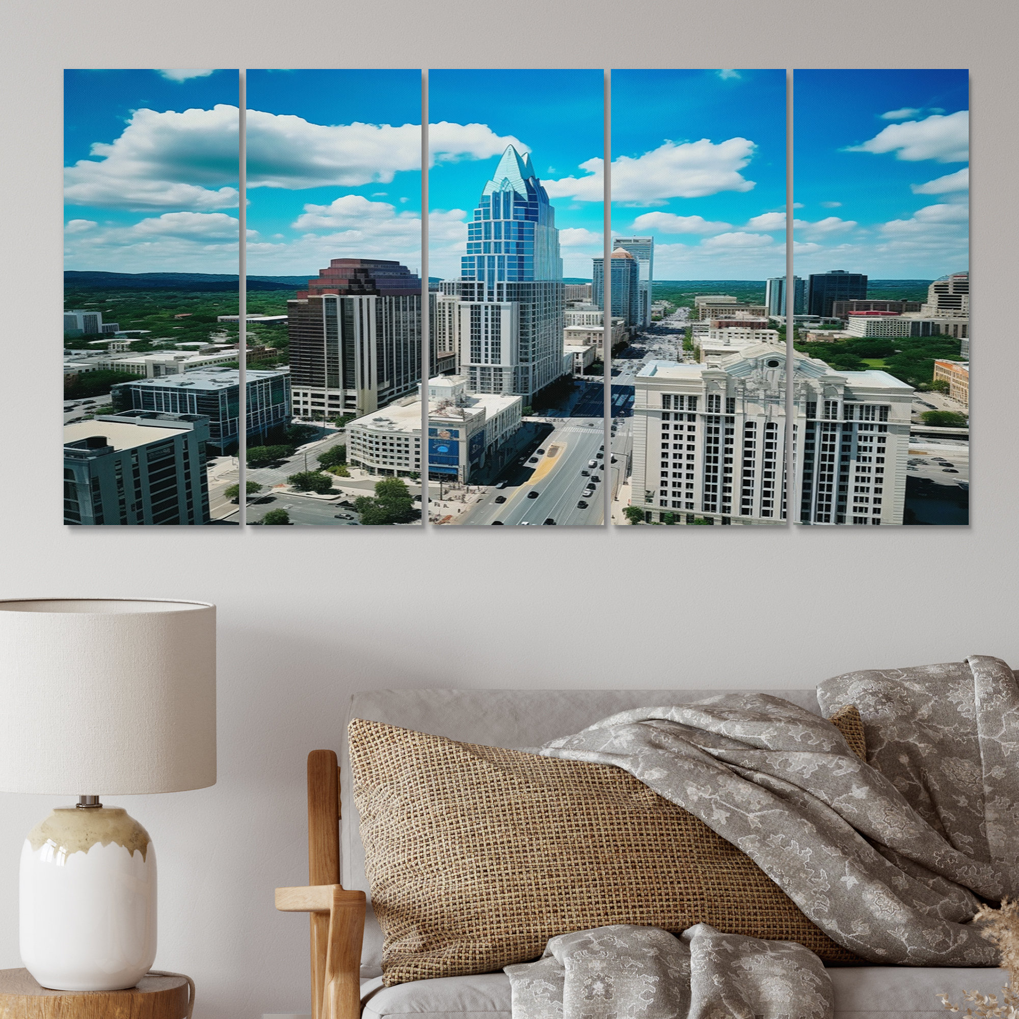 Design Art Austin Dynamic Cityscape III - Cityscapes Metal Wall Art ...