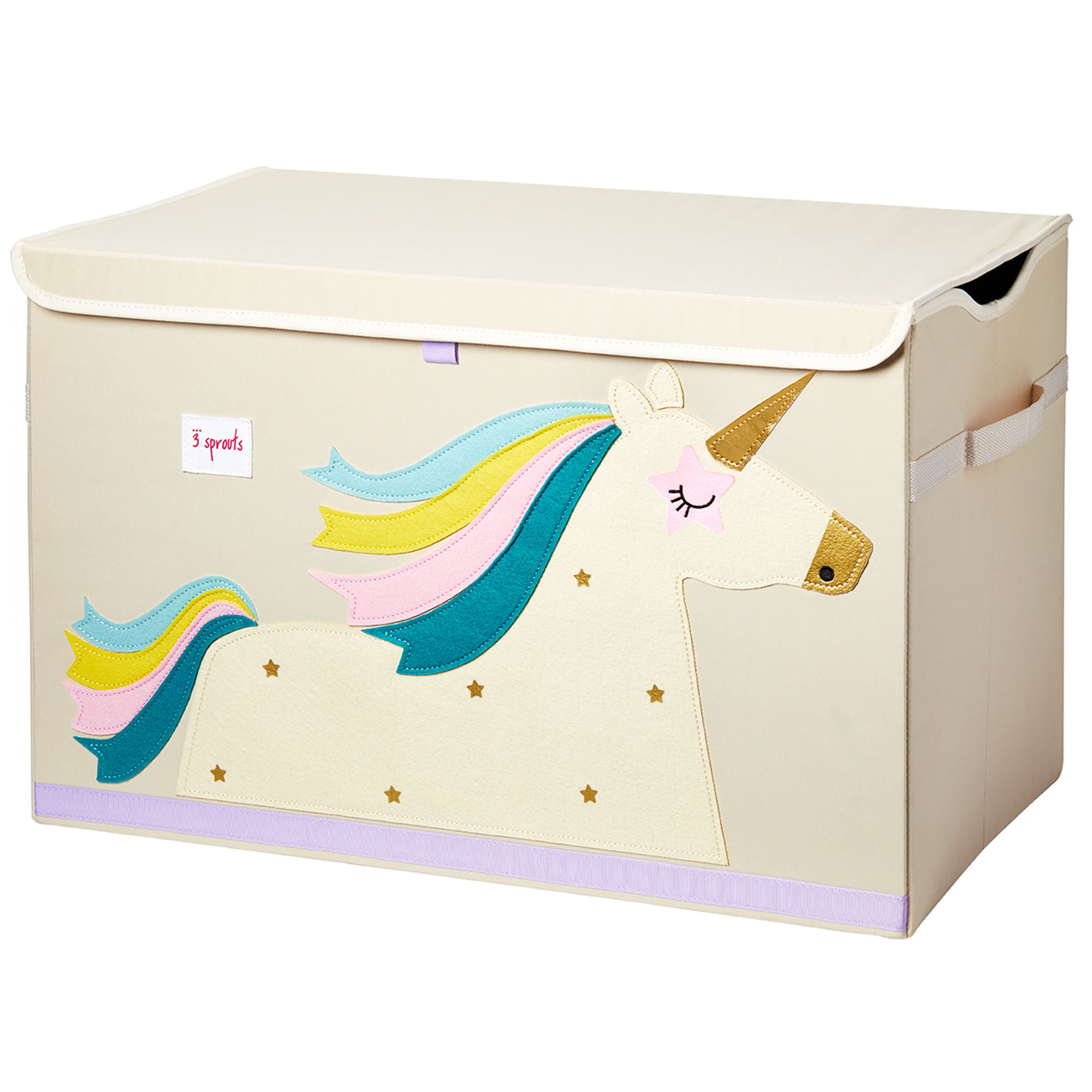 3 Sprouts - Toy Chest Storage Box for Kids Playroom, Unicorn | Wayfair