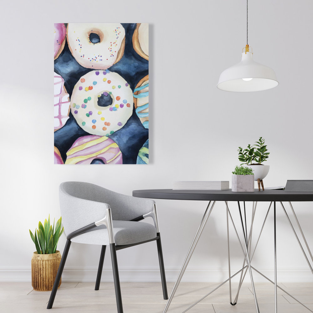 Lark Manor™ Watercolor Delicious Looking Doughnuts - Pink Canvas Decor ...