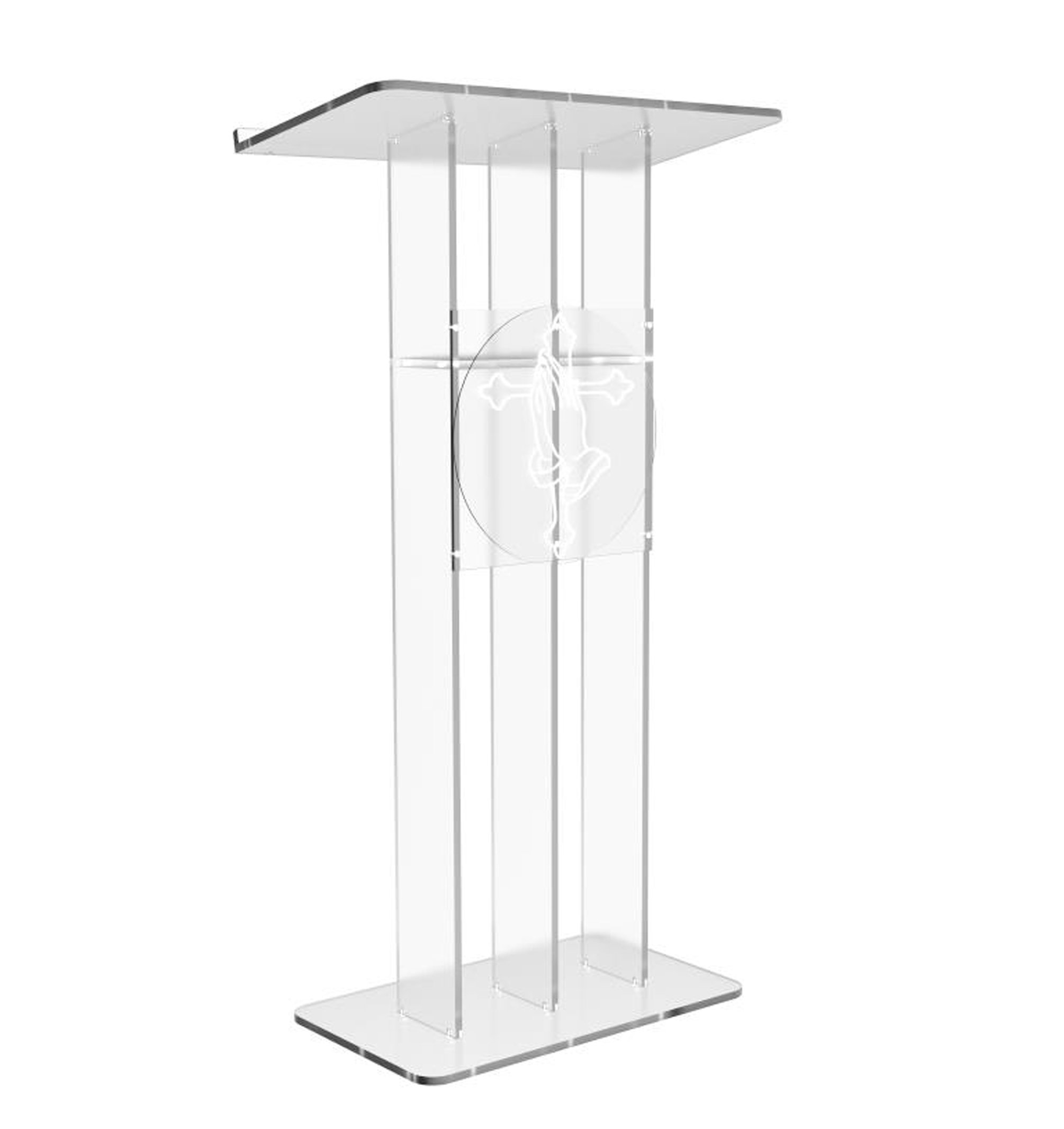 FixtureDisplays Clear Podium Plexiglass Lecturn Transparent Church ...