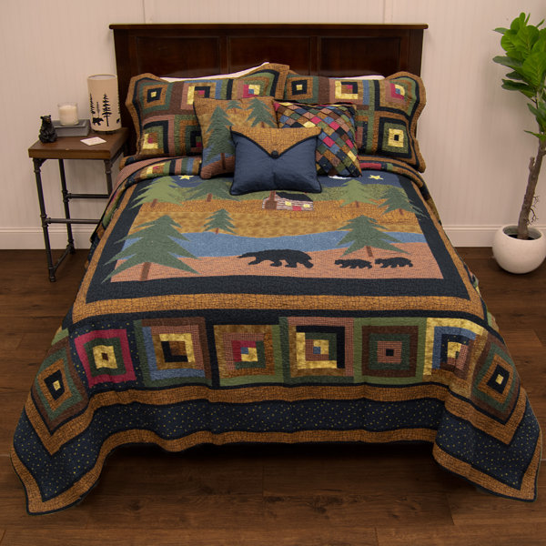Donna Sharp Midnight Bear Brown/Blue Quilt | Wayfair