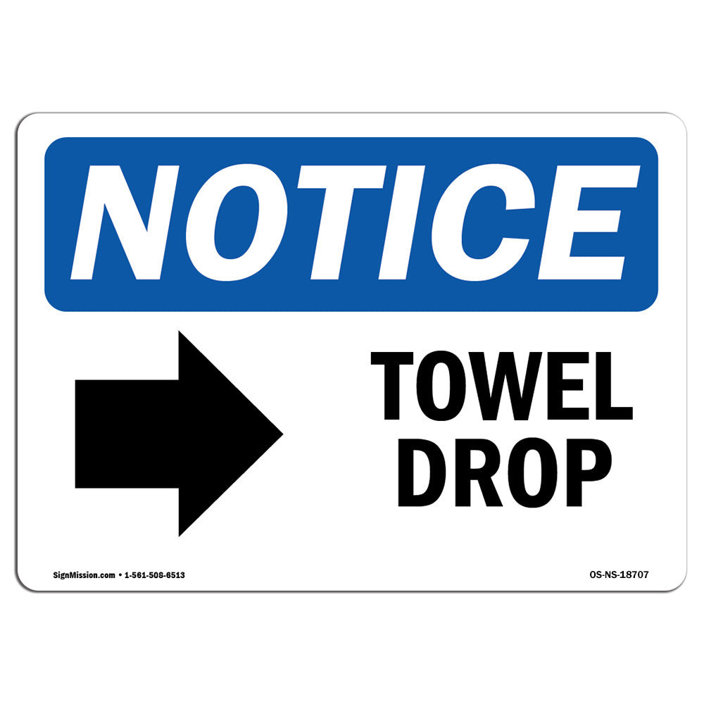 SignMission Towel Drop Right Arrow Sign | Wayfair
