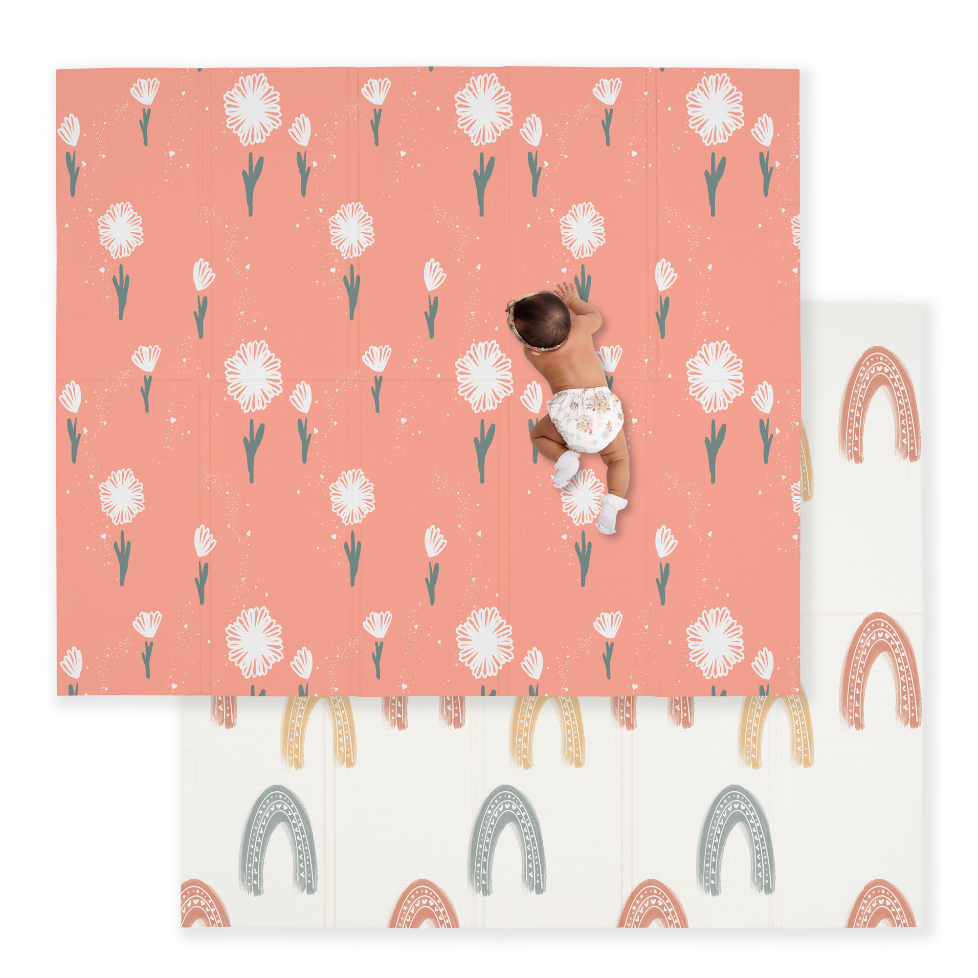 Jumpoff Jo Large Play Mat - 70" X 59" - Flower Power - Wayfair Canada