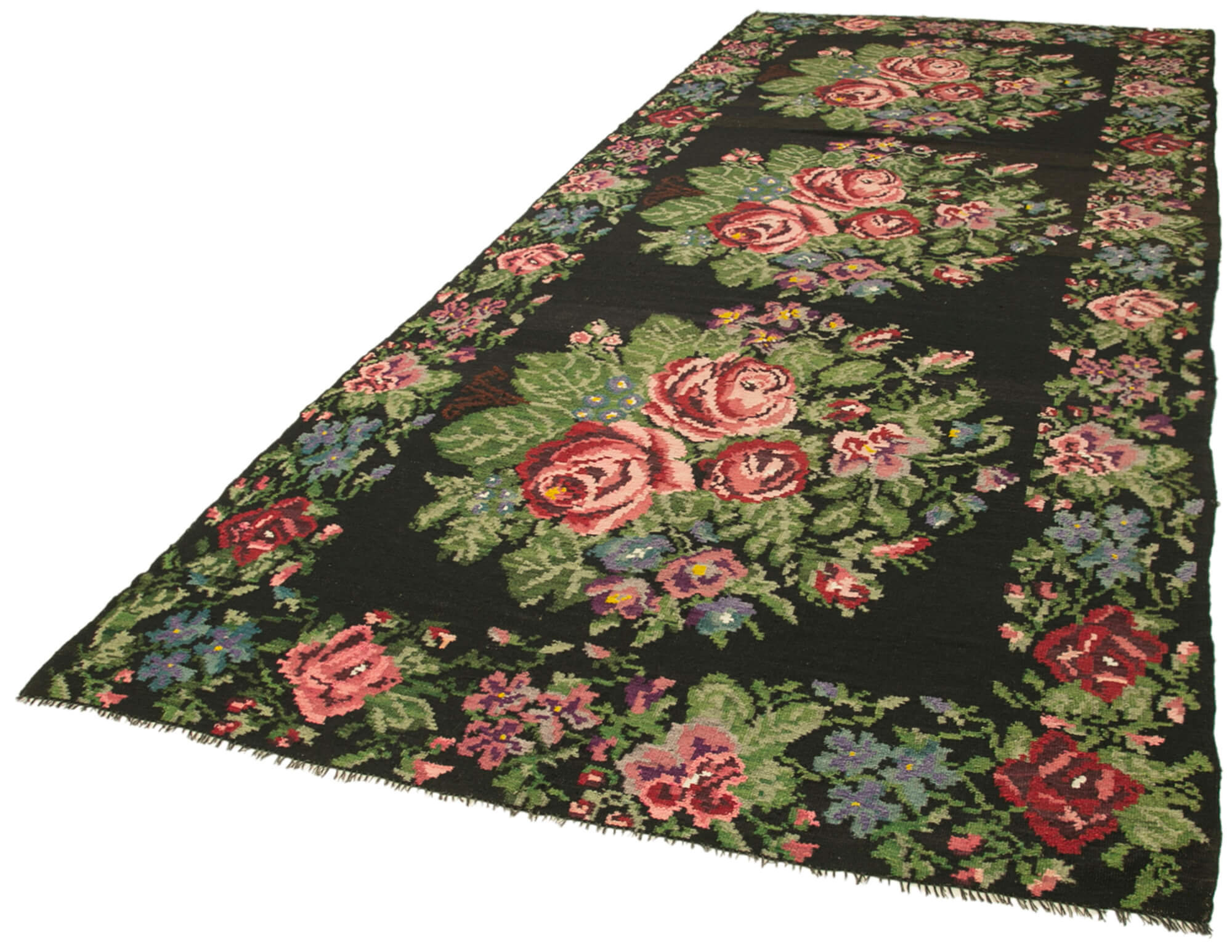 Charlton Home® Eralynn Moldovian Floral Black Floral Cotton;Wool ...