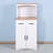LavishLodge Wooden Microwave Storage Cabinet: White Pantry With ...